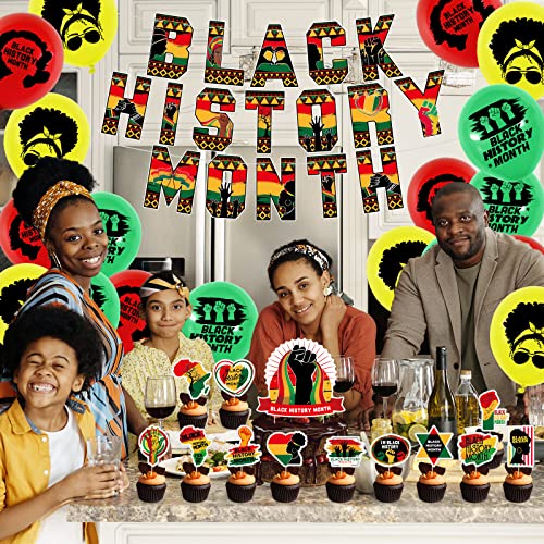 Black History Month Party Decoration Set Includes Banner Balloon Cake black-history-month-party-decoration-set-includes-banner-balloon-cake