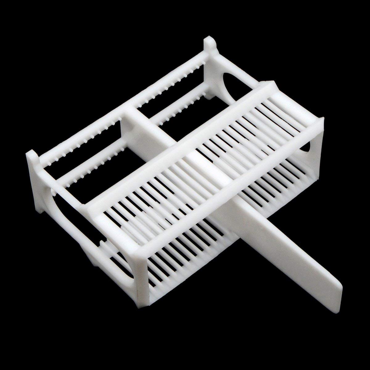 YXQ 24 Slots Microscope Slides Staining Jar Frame Rack 2-Set White ...