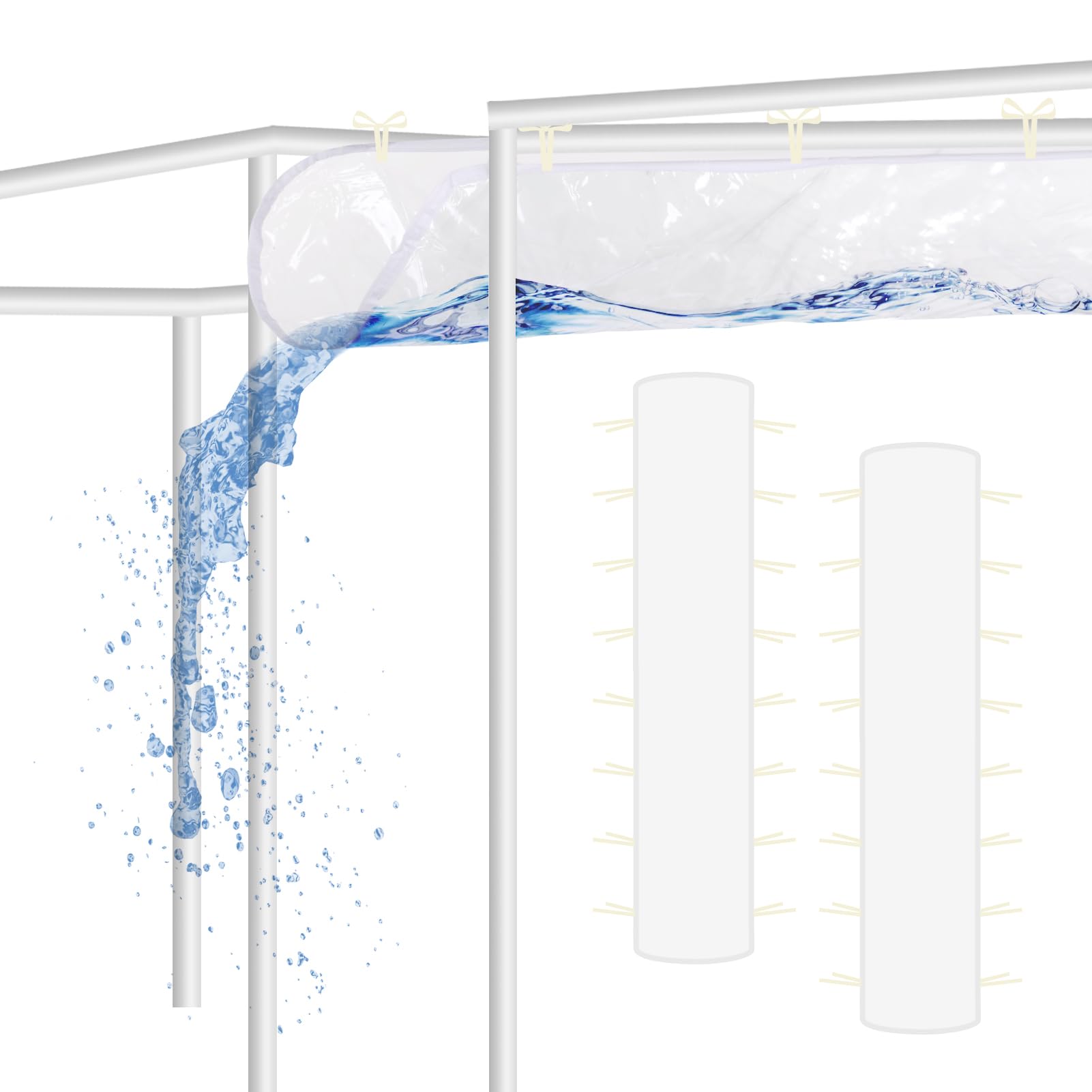 Snapklik.com : Rainmae 2 Pack Rain Gutters For Pop Up Canopy, Heavy ...