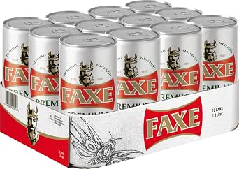FAXE Premium - 5% Full Malt Lagerbier (12 x 1L) - Refreshing lager beer ...