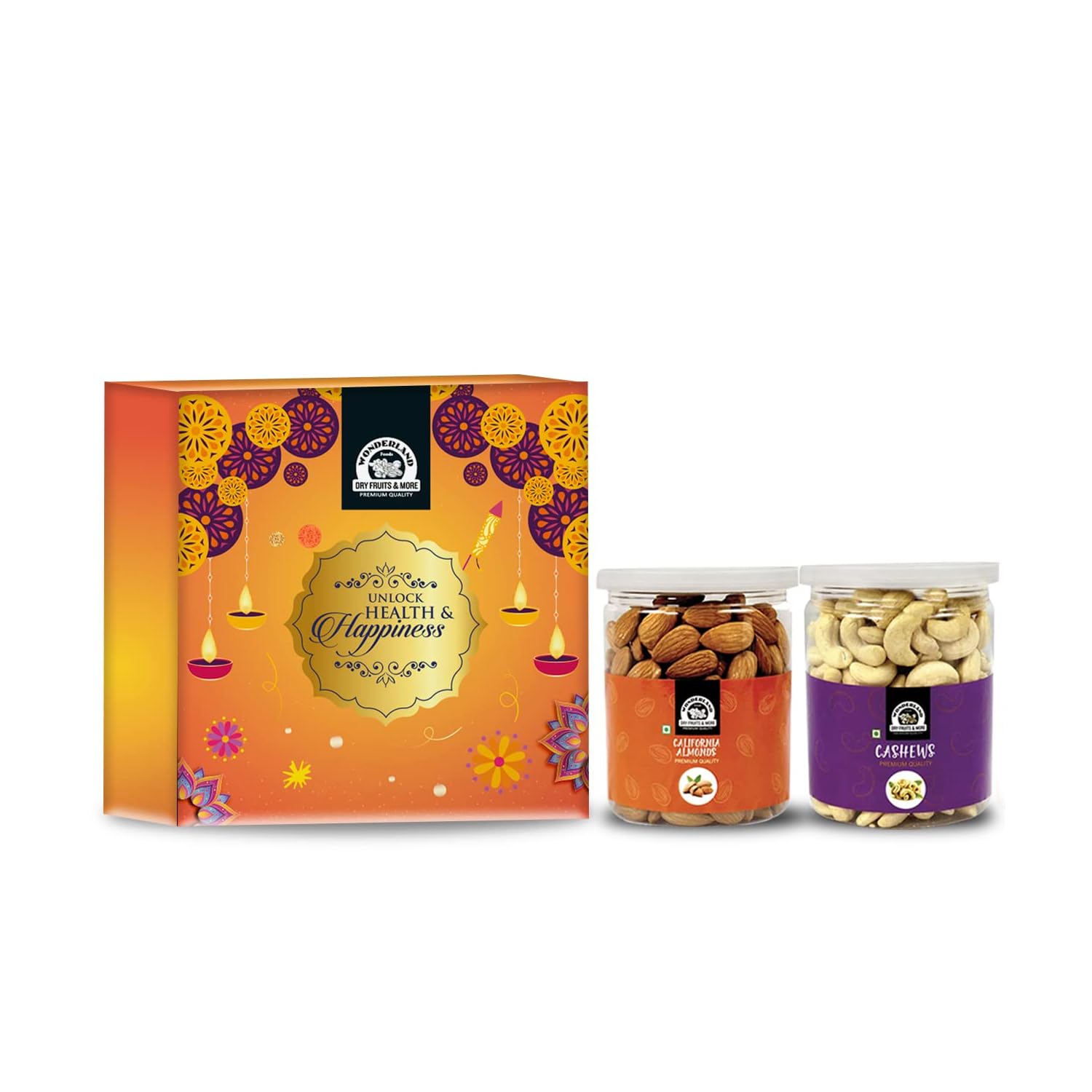 Wonderland Foods Dry Fruits Gift Pack Almonds Cashews 200g X ...