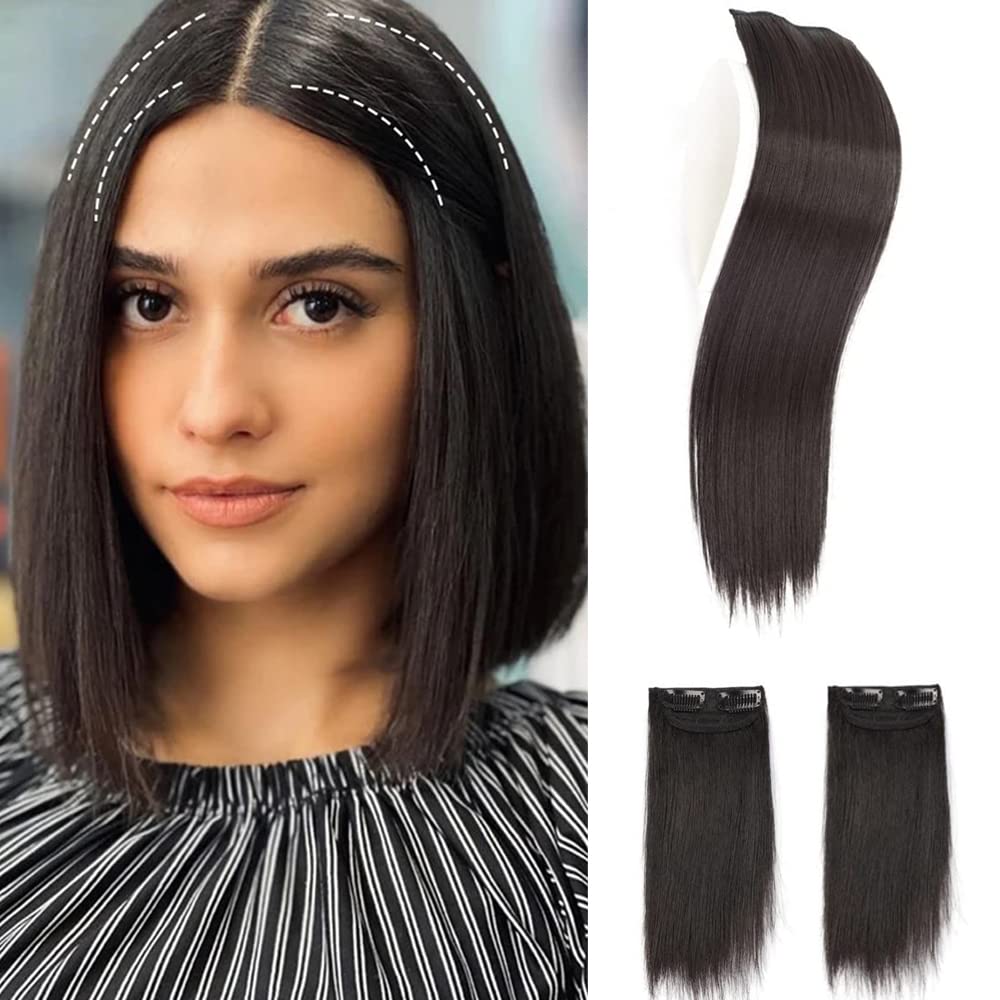 Amazon.com : Synthetic Invisible Hair pad piece Seamless Clip In Hair ...