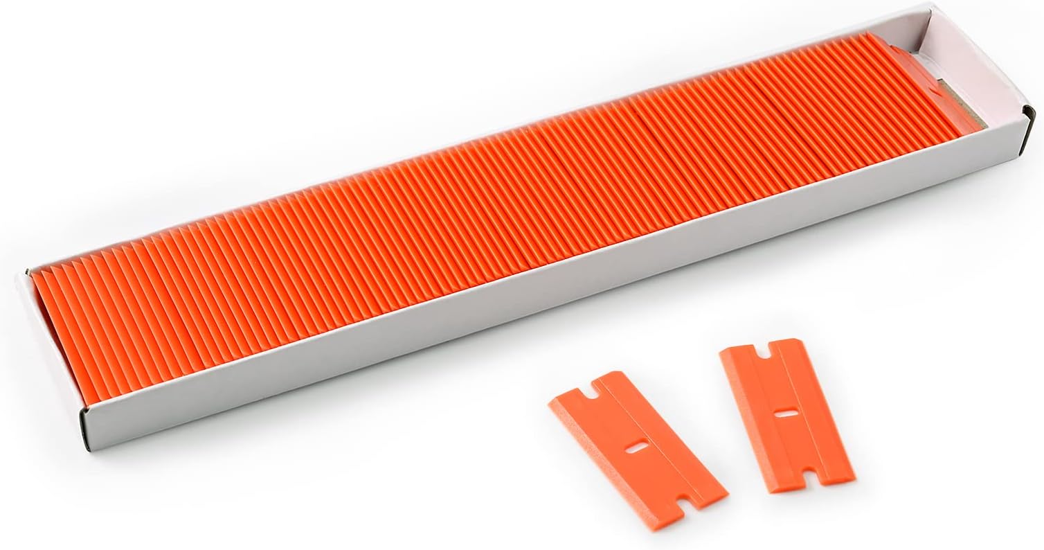 Amazon.com: FOSHIO Plastic Razor Blades 100PCS Double Edged 1.5 Inch ...