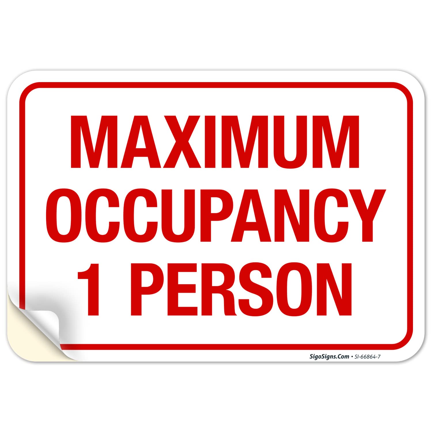 Amazon.com: Sigo Signs Maximum Occupancy Persons 1 Sign, 10x7 Inches, 4 ...