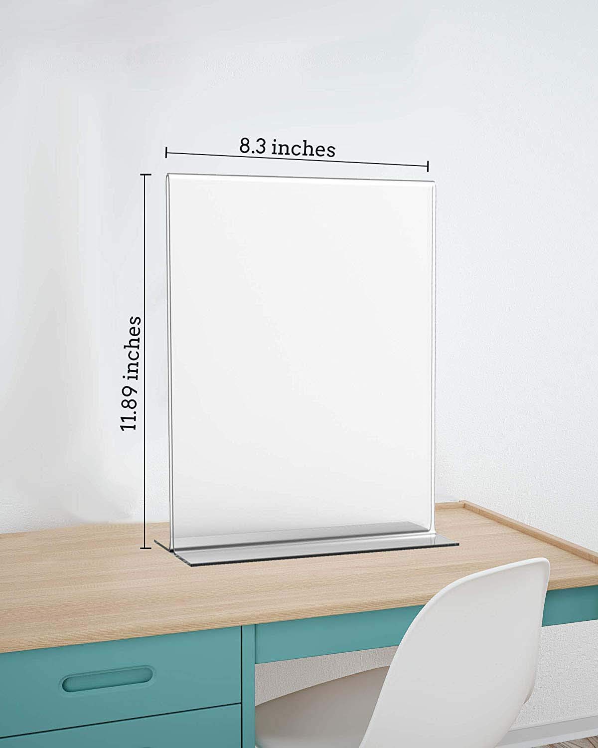 SIGNOOGLE Acrylic Portrait Counter Poster Table Top Menu Sign Display ...