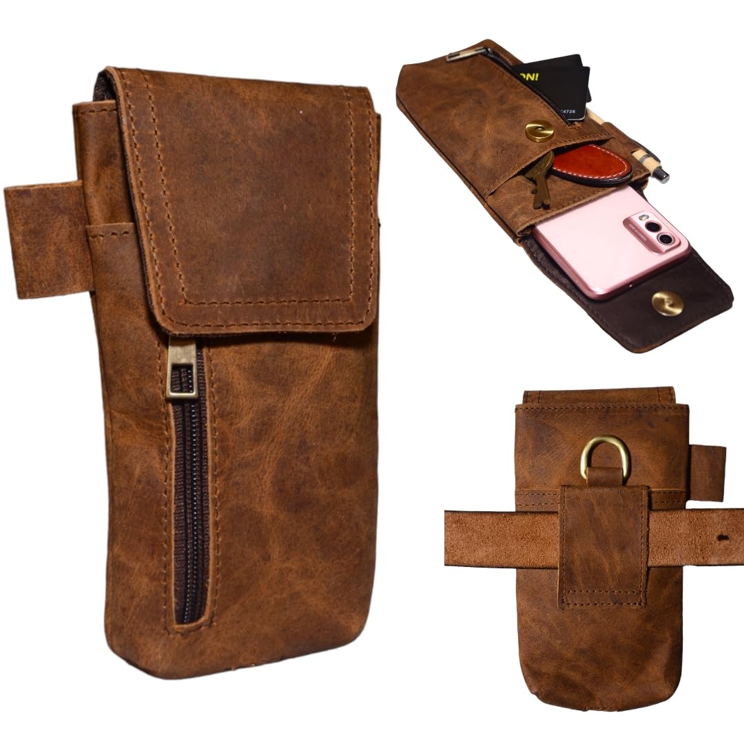 Amazon.com: Leather Phone Holster – Genuine Full-Grain Buffalo Leather ...