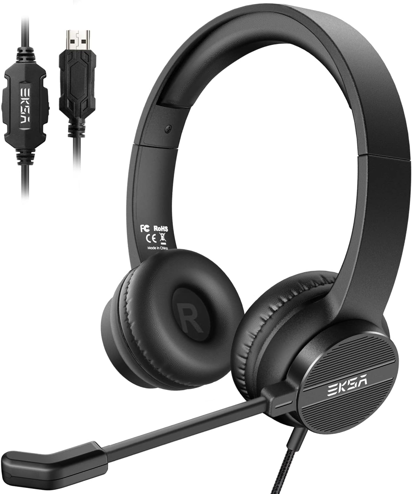 Amazon.com: awatrue EH05-U Wired USB Headset with Noise Cancelling ...
