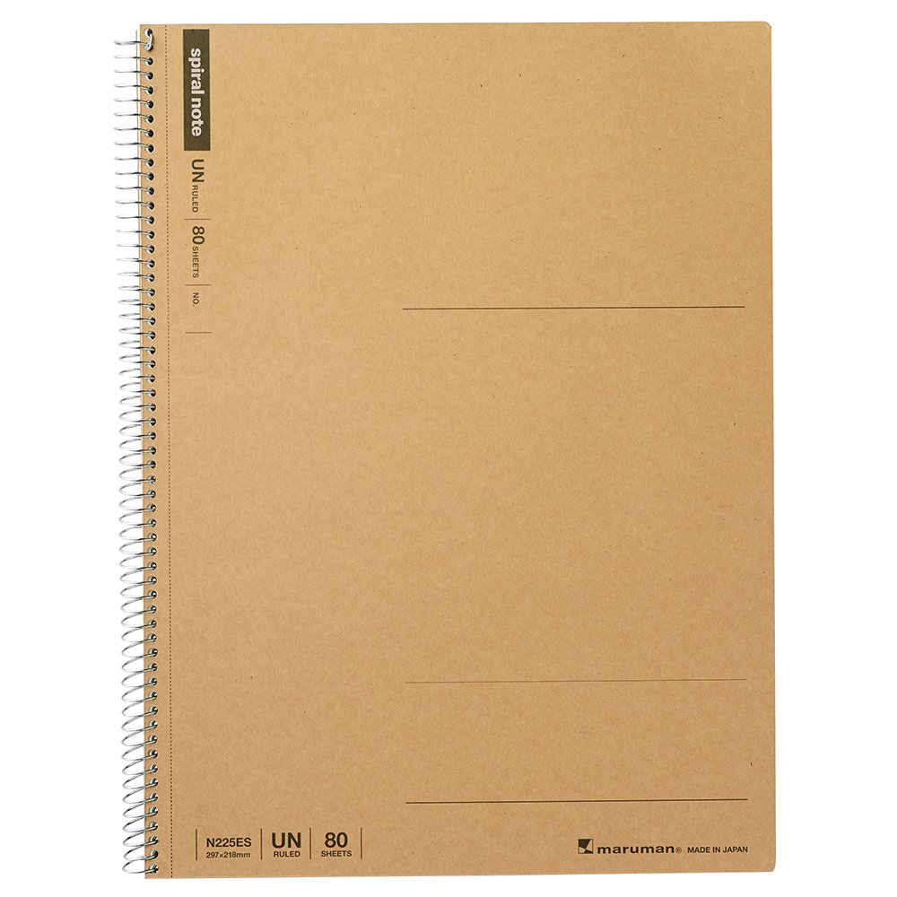 Maruman N225ES Notebook, Ring Notebook, Plain, Basic A4, 80 Sheets ...