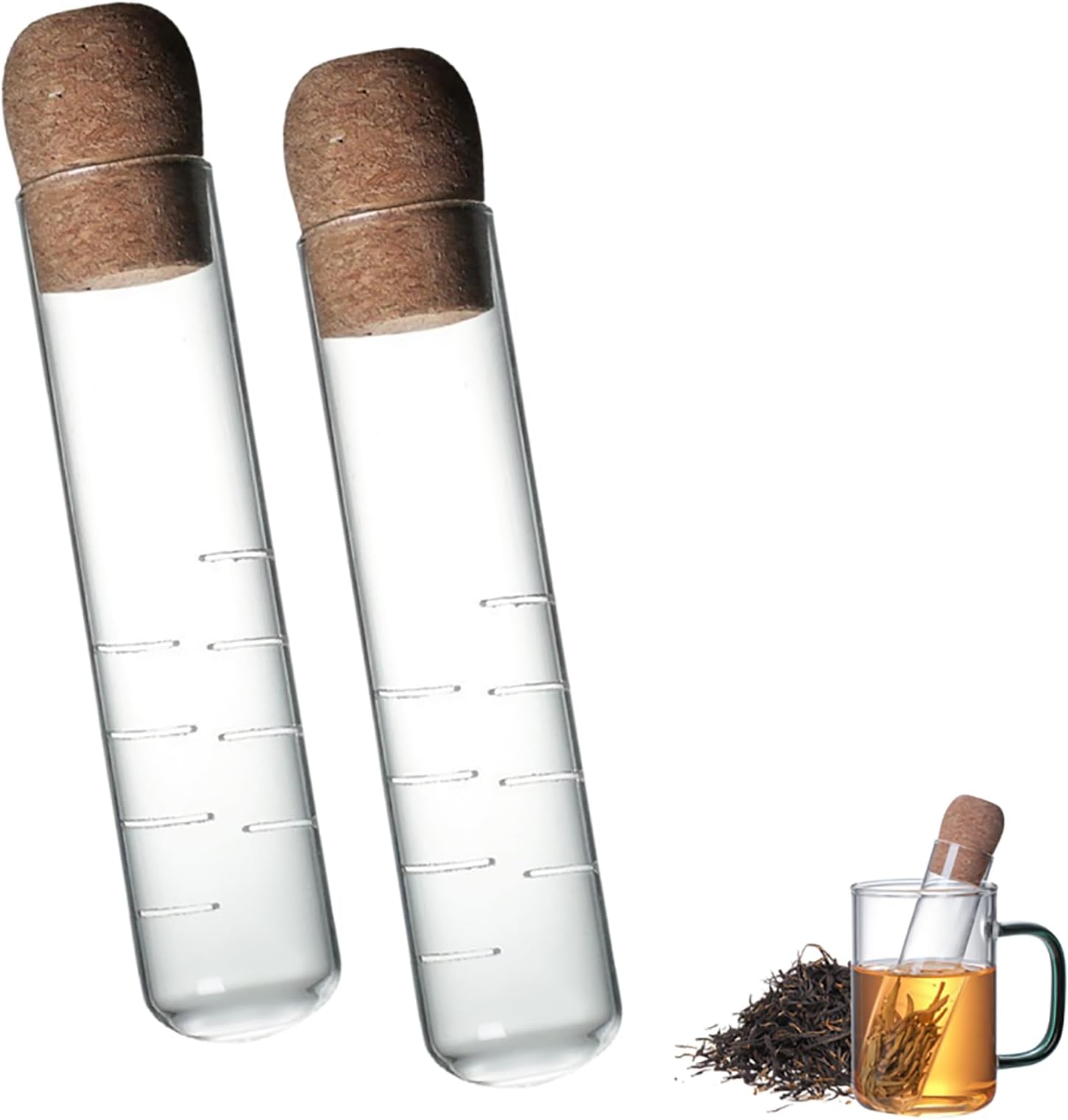 Amazon.com: Individual Tea Cup Glass Tube Infuser - Mini Infuser Filter ...