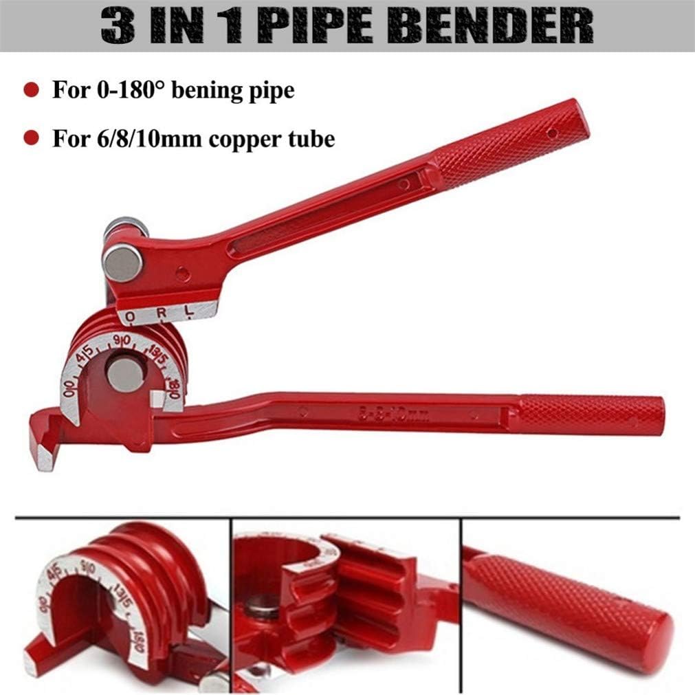 WSOOX 3-in-1 Manual Tubing Bender Tool-Tube Pipe Bending Size 1/4 5/16 3/8 180 Degree Lever Type ...