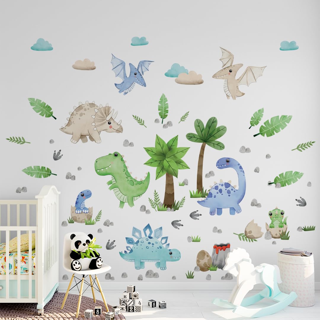 Amazon.com: Large Dinosaur Wall Decals by Lipastick - 113 pcs ...