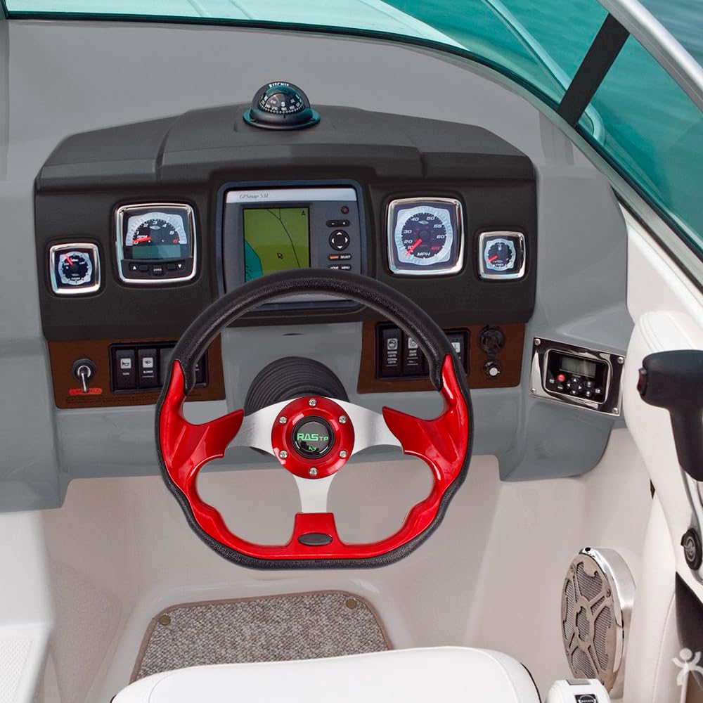 RASTP 12.5 Inch Boat Steering Wheel with 3/4â€œ Axle Marine Steering ...