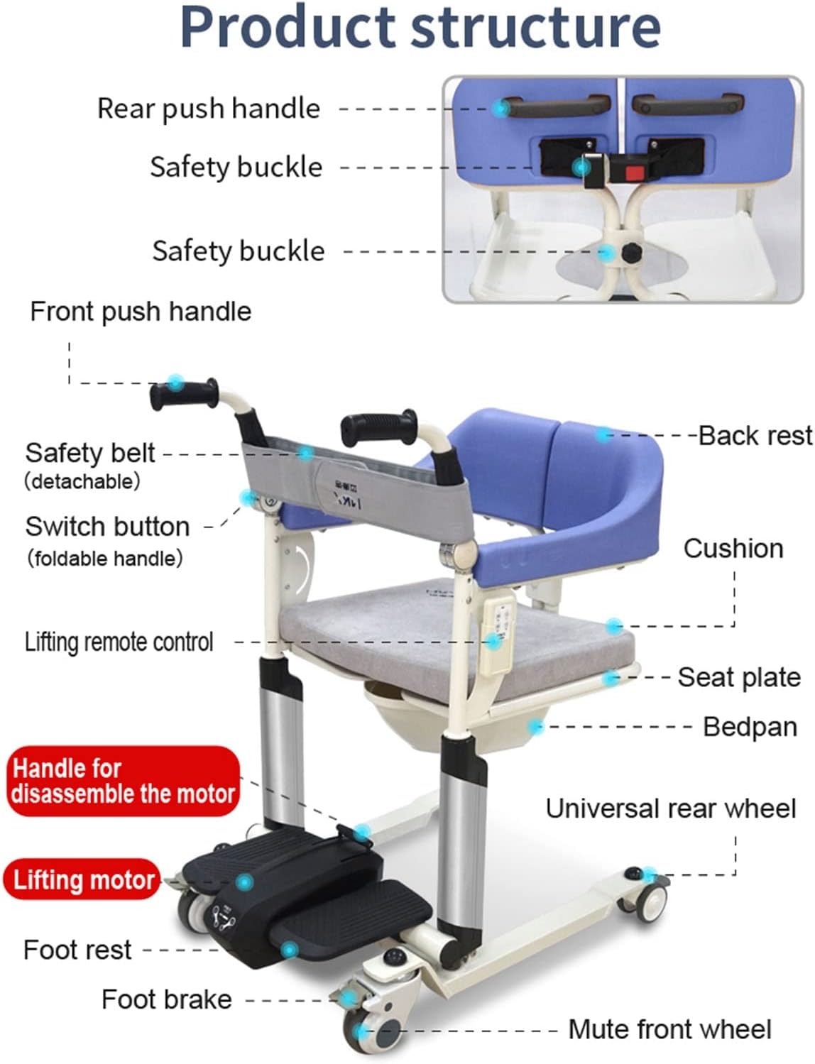 Buy Bathroom Wheelchair, Patient Lift for Home, Falcon Transfer Chair ...