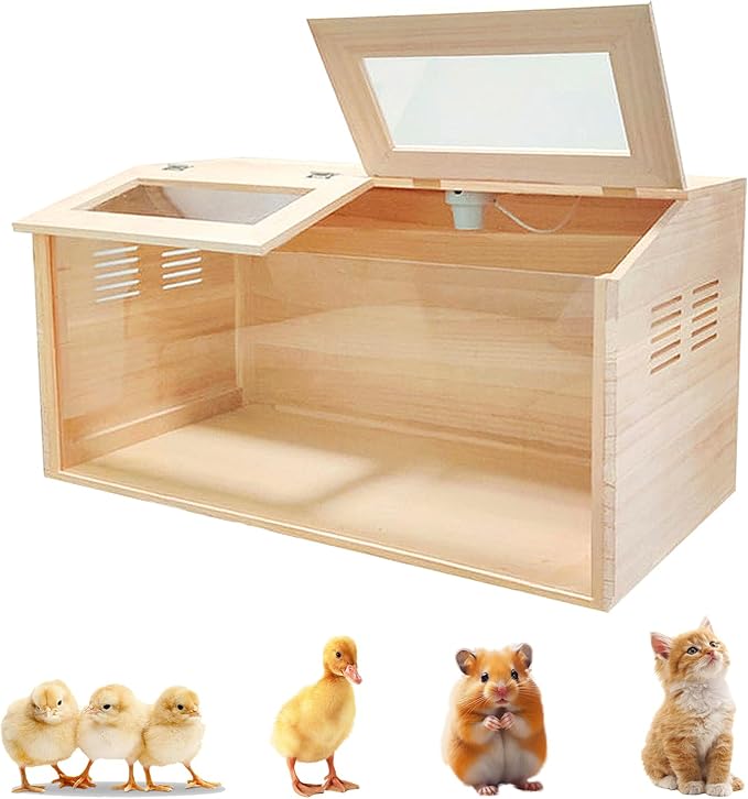 Amazon.com: Solid Wood Chicken Brooder Box with Lighting Kit ...