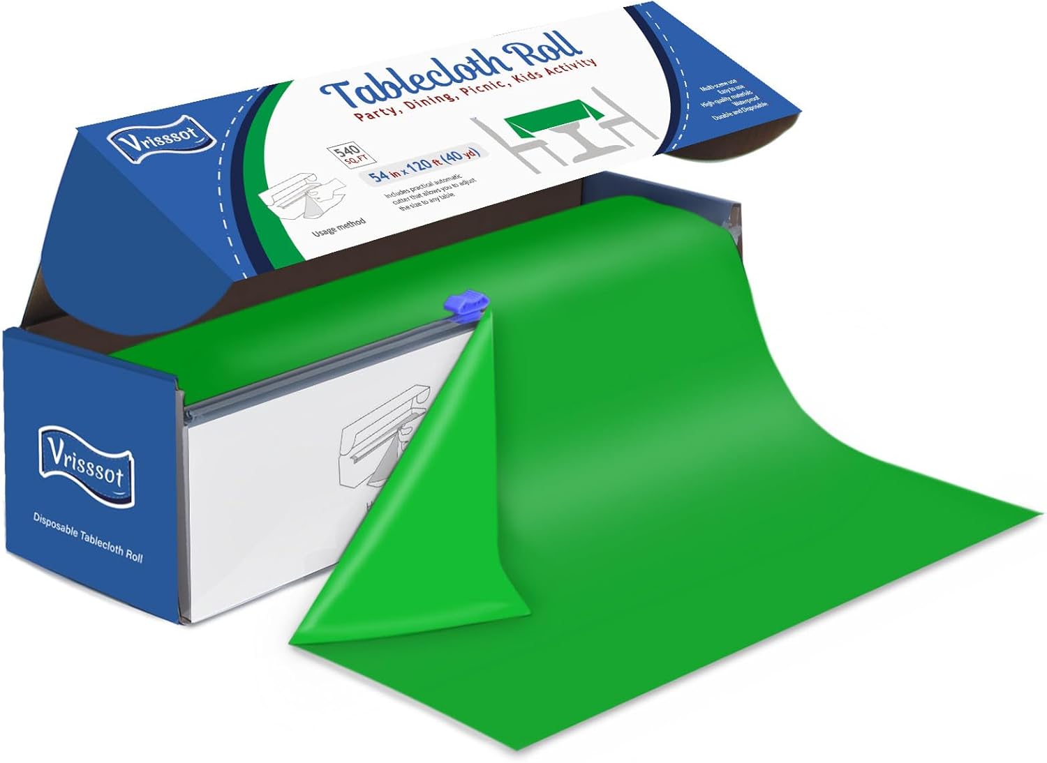 Amazon.com: Vrisssot Plastic Table Cover Roll Disposable Tablecloth ...