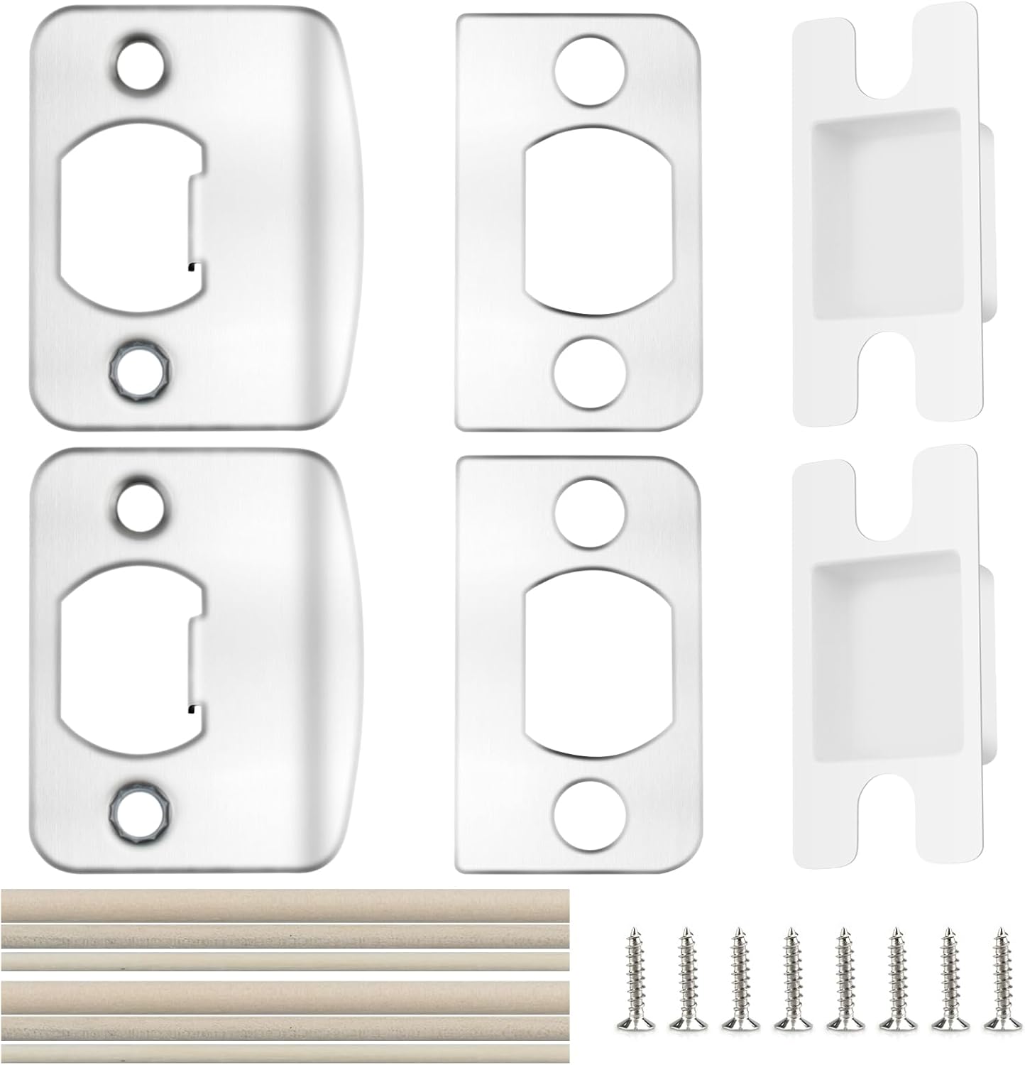 2 Sets Door Latch Strike Plates Restorer, Standard Door Latch Opening ...