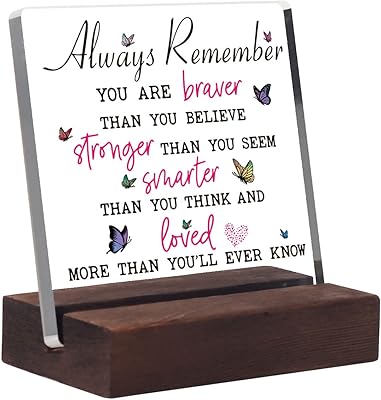 Amazon.com: 4 Pieces Inspirational Quotes Desk Decor Wood Block Plaque ...