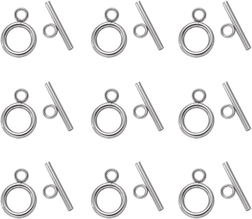 Amazon.com: 40 Sets of Toggle Clasps Alloy Round Closure Clip Circle ...