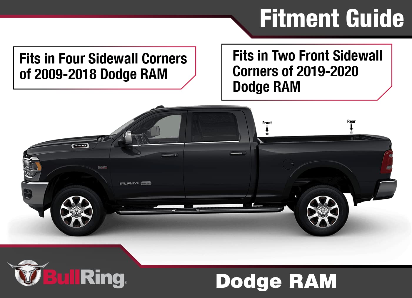 Snapklik Bull Ring Flush Fit Corner Inner Bed Retractable Truck