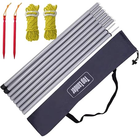 Amazon.com: KOMCLUB Adjustable Tarp Poles Camping Tent Poles Stainless ...