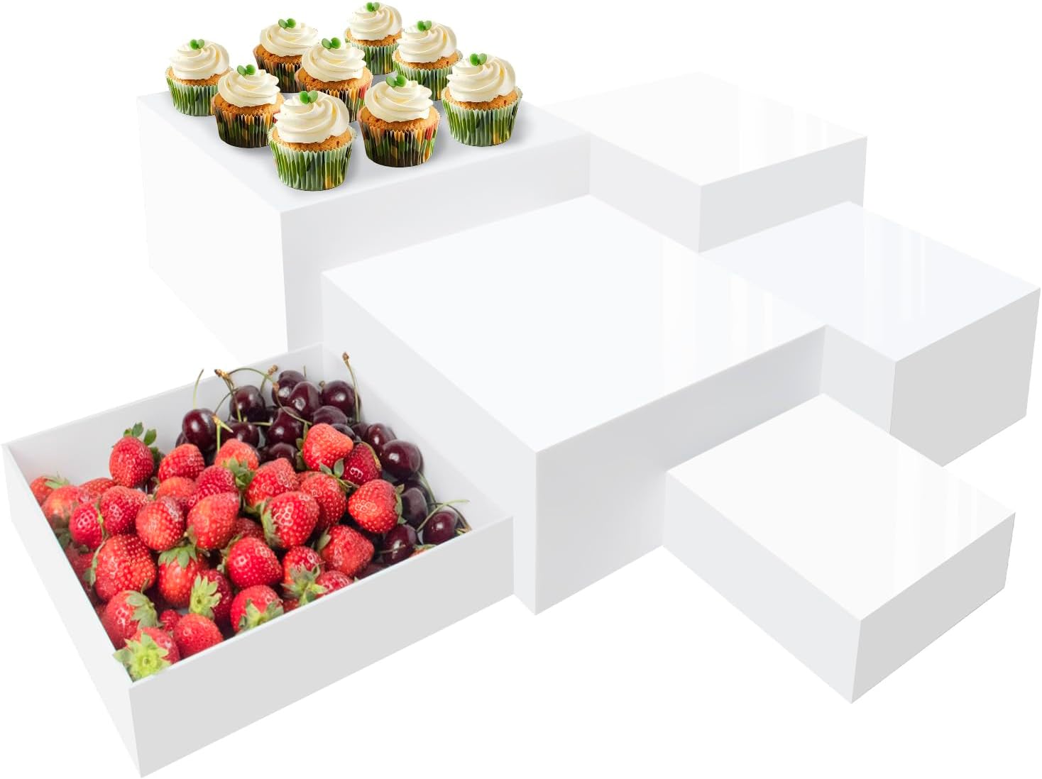 Amazon.com: Buffet Risers, 6pcs Acrylic Display Boxes Cube Riser, Food ...