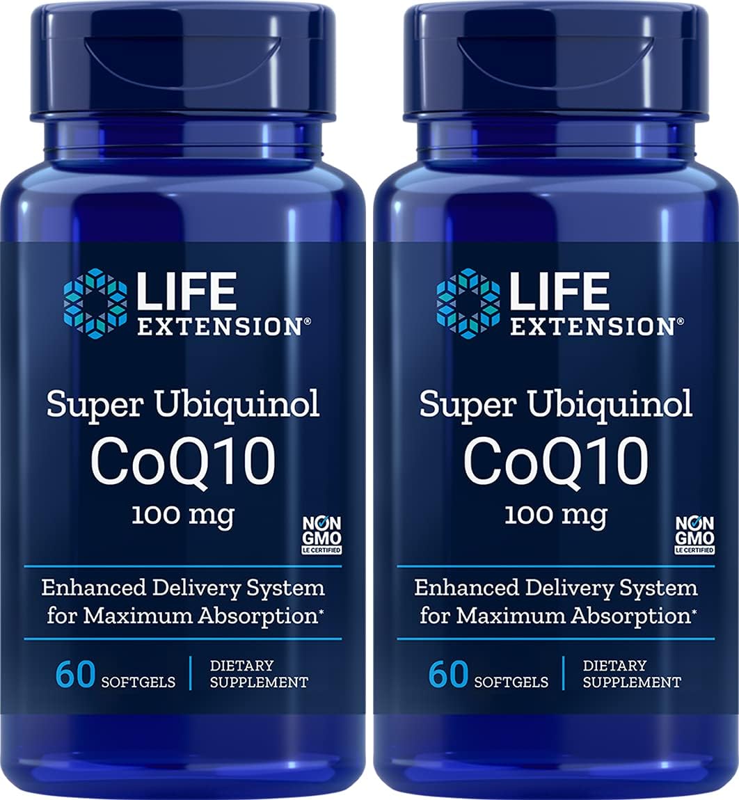 Amazon.com: Super Ubiquinol CoQ10 100 mg, 60 softgels-Pack-2 : Health ...