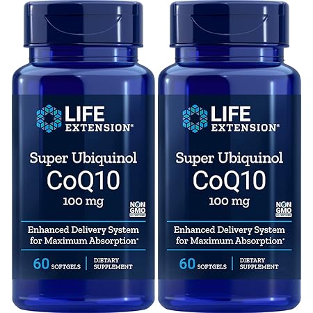 Amazon.com: Super Ubiquinol CoQ10 100 mg, 60 softgels-Pack-2 : Health & Household