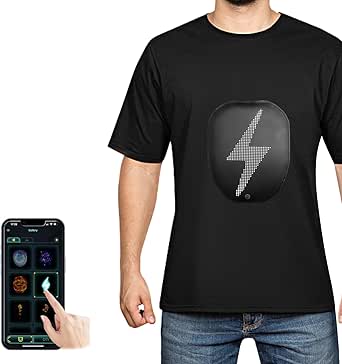 Amazon.com: Led T Shirt with Bluetooth Programmable App,Glow Shirts ...