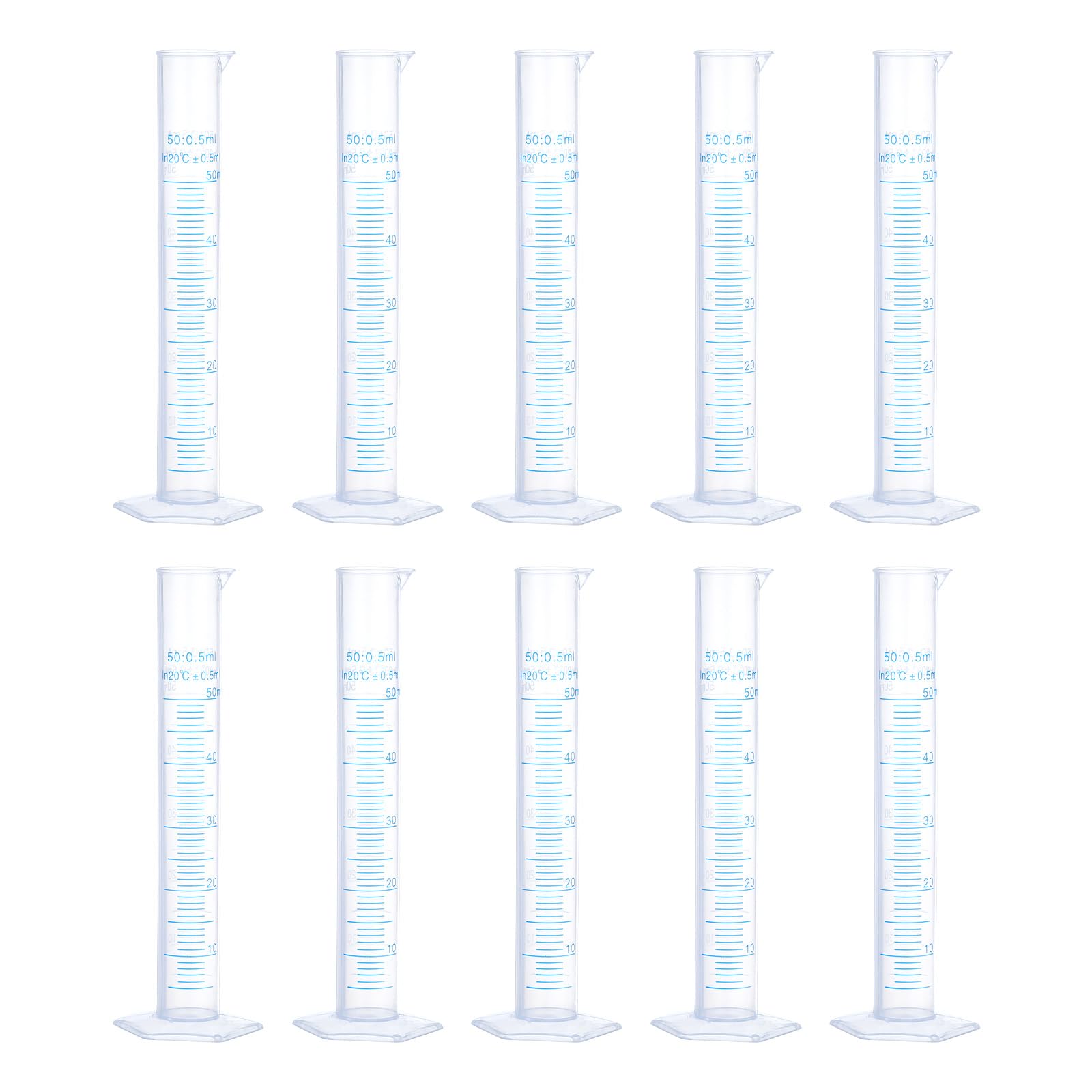 Amazon.com: uxcell Plastic Graduated Cylinder, 50ml Measuring Cylinder ...