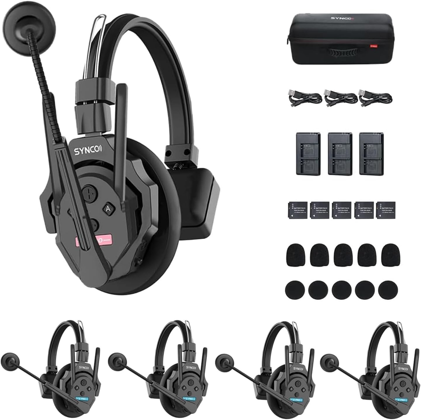 Amazon.com: SYNCO XTalk XPro5 X5 Wireless Intercom Headset System, 2 ...
