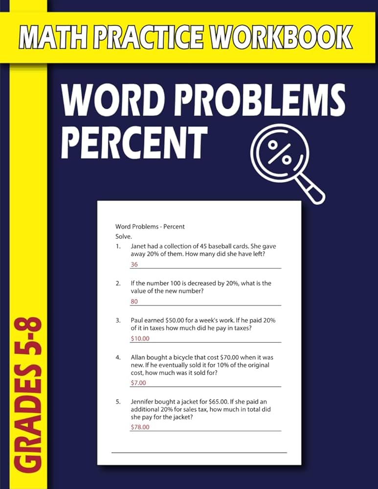 Worksheet On Percentage Math Practice Workbook Word Problems Percent: