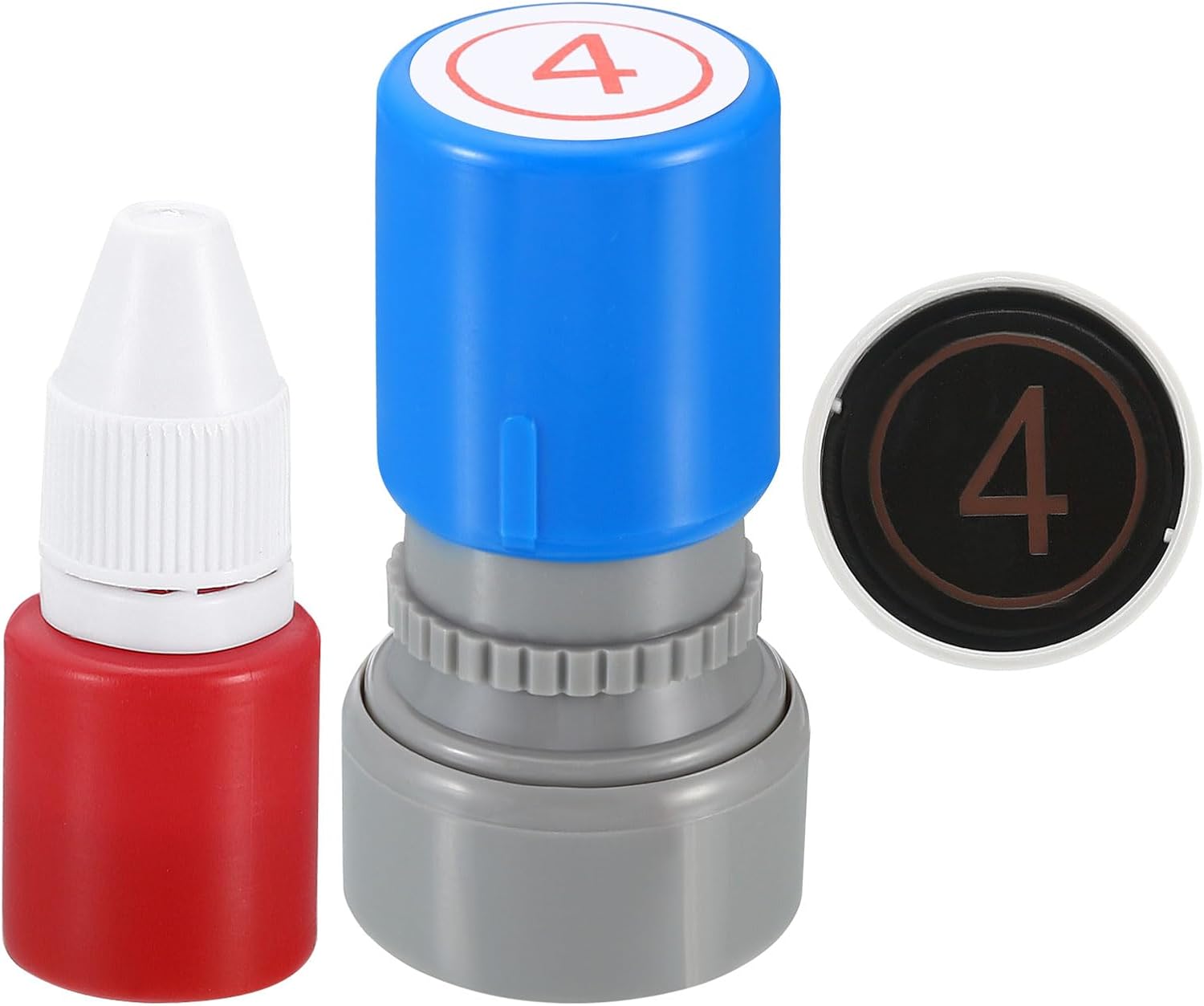 Amazon.com : PATIKIL Number Stamps Self Inking, Numeral 4 Number Stamp ...