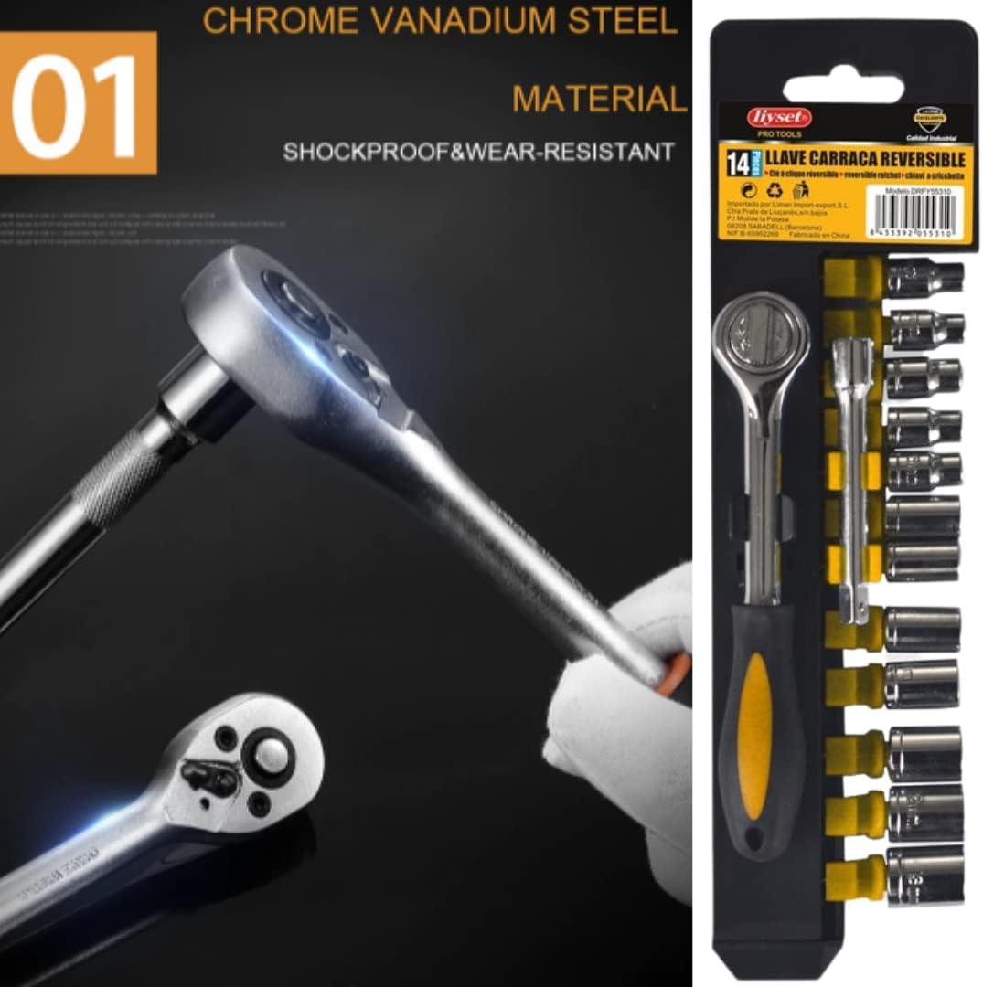 LIYSET Small 1/4 mini ratchet, 14-piece professional ratchet set ...