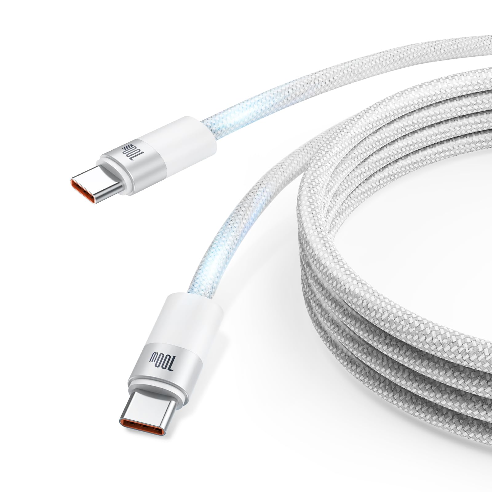 USB C to USB C Cable 6FT Nylon Braided USBC to USBC Cable 100W 5A USB 2 ...