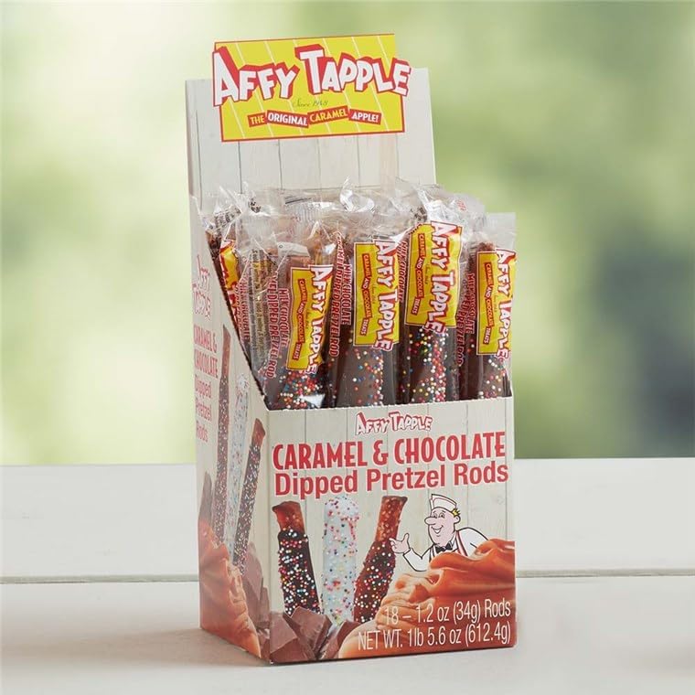 Amazon.com : Affy Tapple Milk Chocolate and Caramel Dipped Pretzel Rod ...