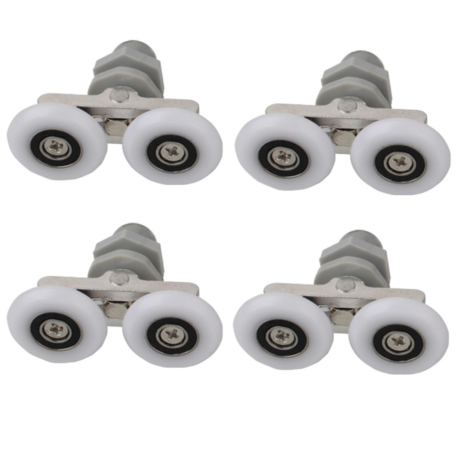 Leliafleury 4PCS Double Sliding Roller 27mm Shower Door Rollers Track ...