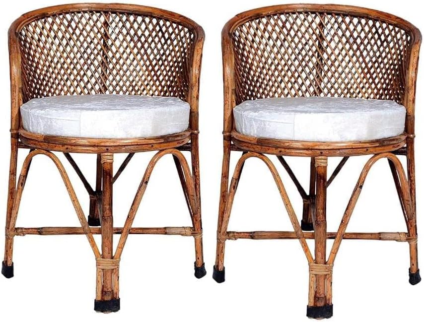 CANE CRAFTS Premium Bamboo Chair Set with Table|Kursi|Garden Chairs ...