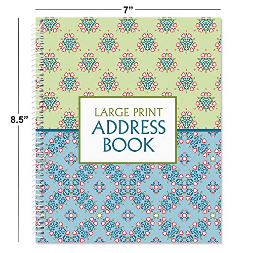Snapklik.com : Fresh Patterns Large Print Address Book, 56 Pages, Big 7 ...