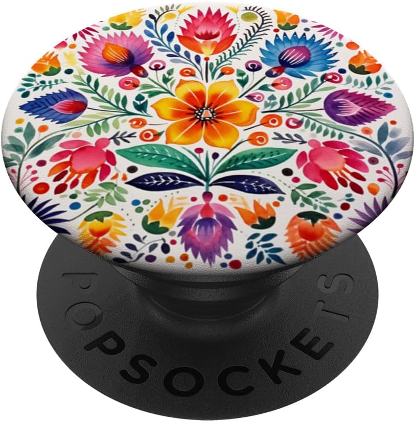 Amazon.com: Mexican Folk Art Floral Embroidery Pattern Heritage Otomi PopSockets Swappable ...