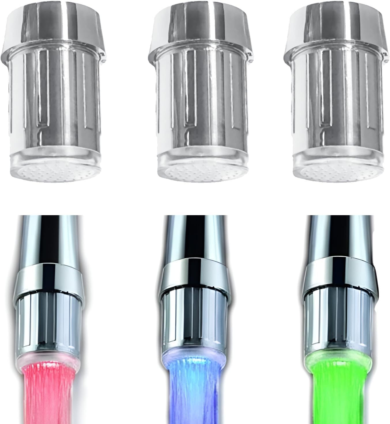 3 Pack 3-Color LED Water Faucet Temperature Sensor - Fancy Gradient ...