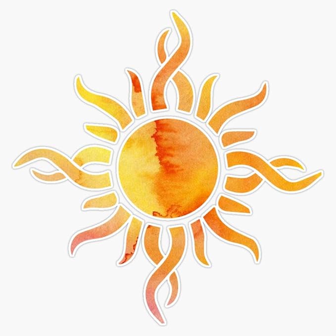 Amazon.com - Watercolor Sun Vinyl Waterproof Sticker Decal Car Laptop ...