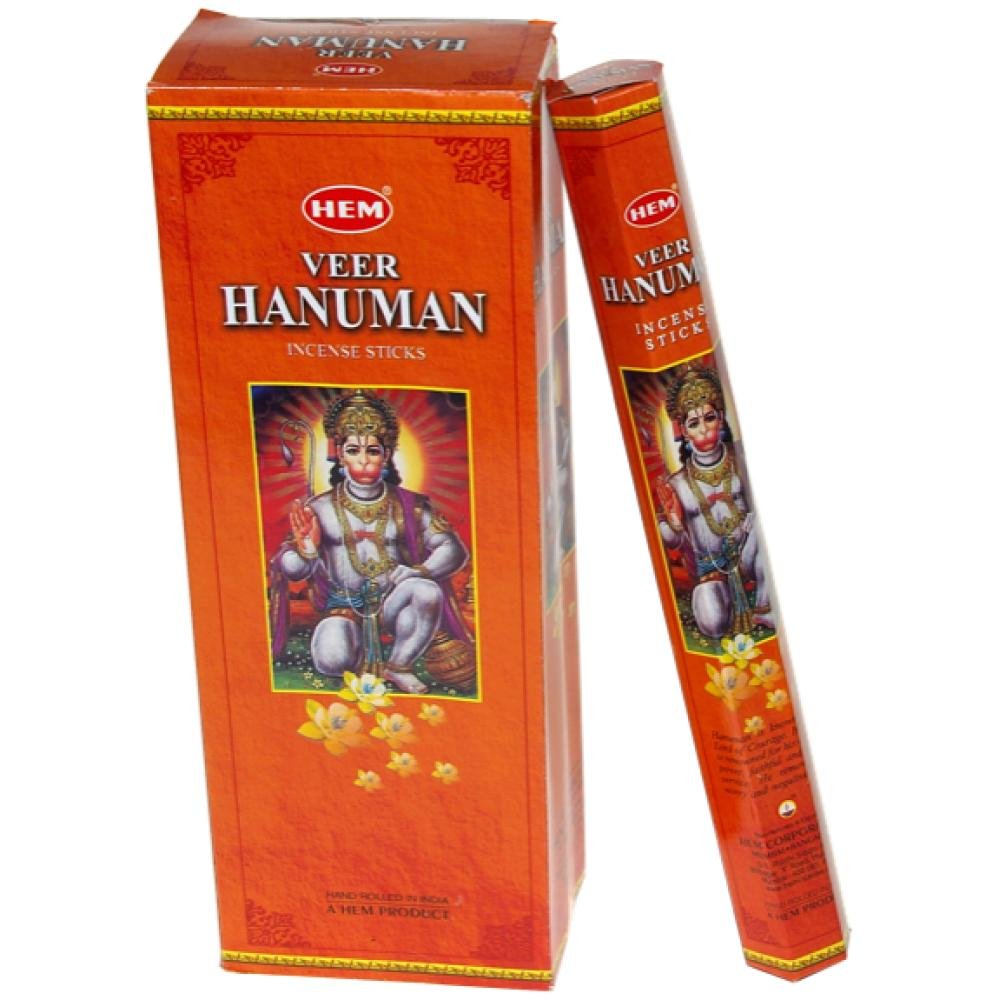 Amazon.com: Veer Hanuman - Box of Six 20 Stick Hex Tubes - HEM Incense ...