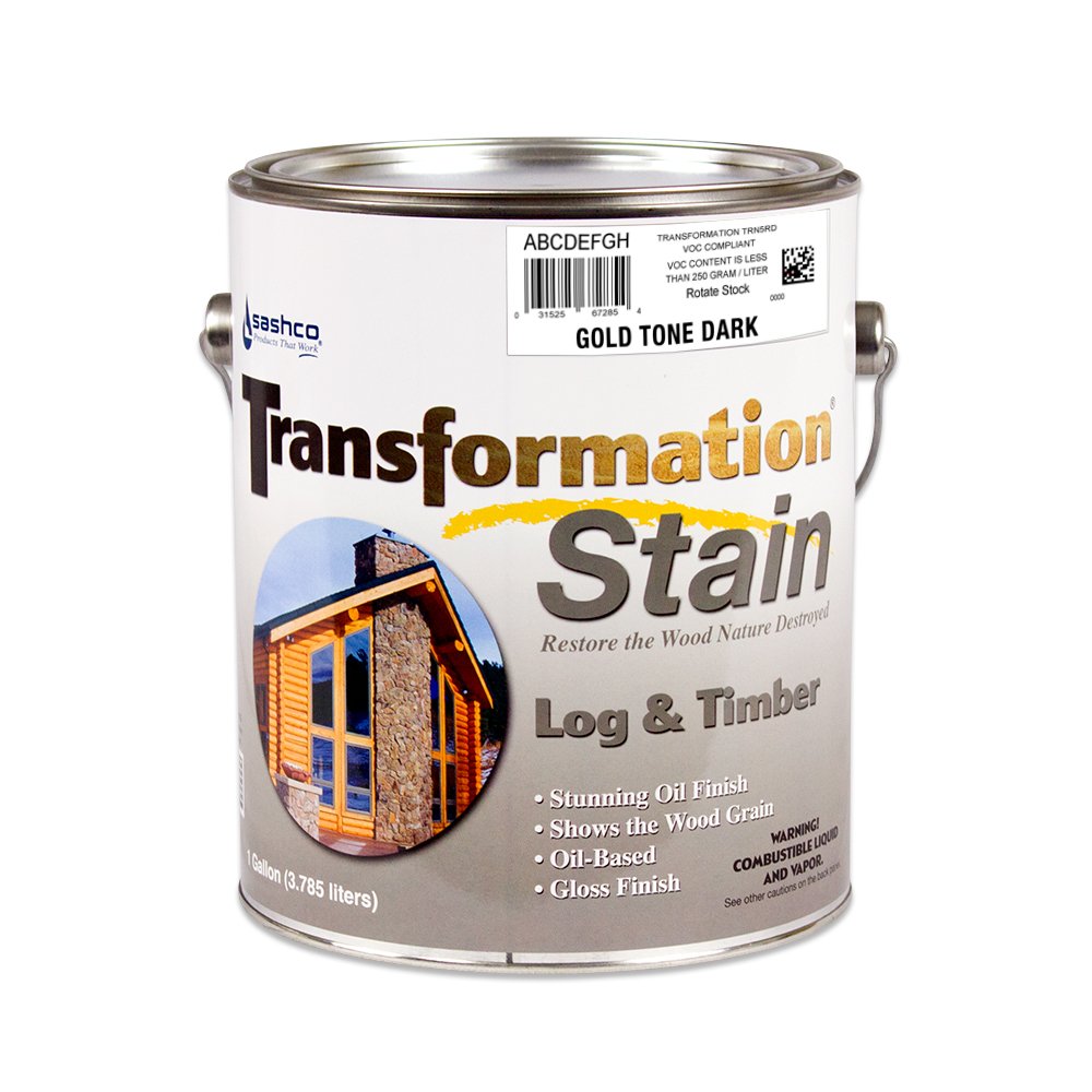 Sashco Transformation Log and Timber Stain, 1 Gallon Pail, Gold Tone ...