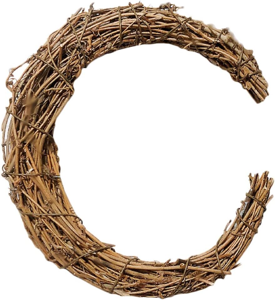 Amazon.com: BESTOYARD Rattan Wreath Form Moon Shaped Wreath Frame Moon ...