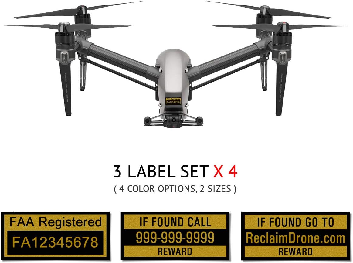 Amazon.com : Drone Labels (4 Sets of 3) Customized, 4 Color Options ...