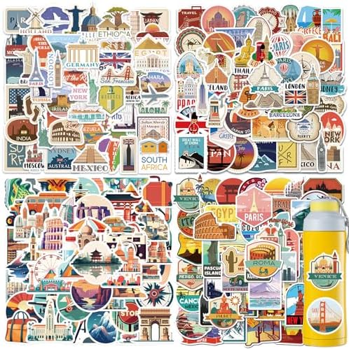Amazon.com: Bellsche 200Pcs World Travel Stickers, Travel Map Stickers ...