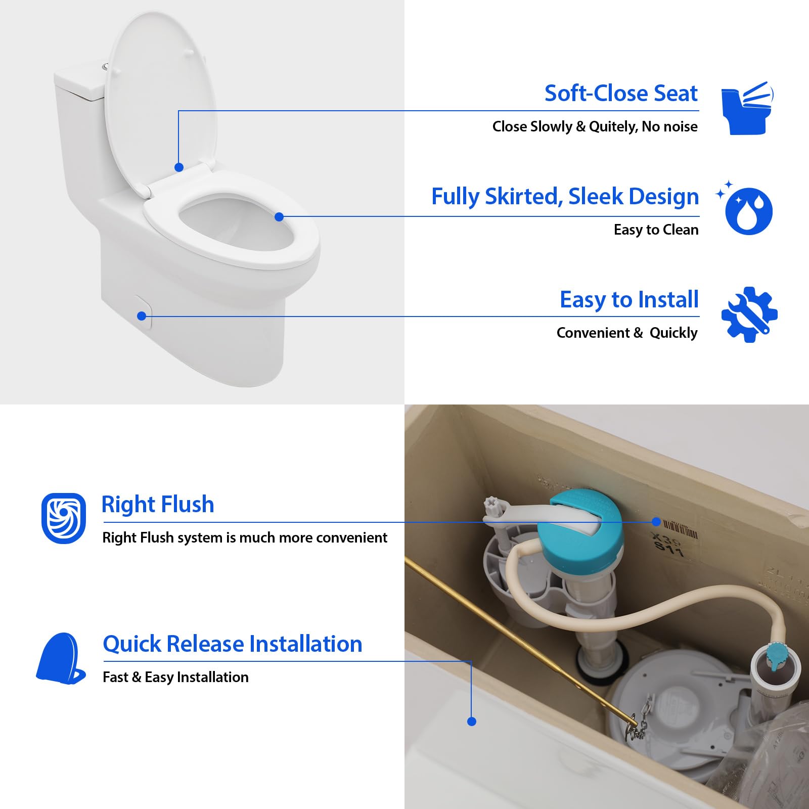 Snapklik.com : Sarlai One Piece Toilet - Bathroom Toilet Comfort Height ...
