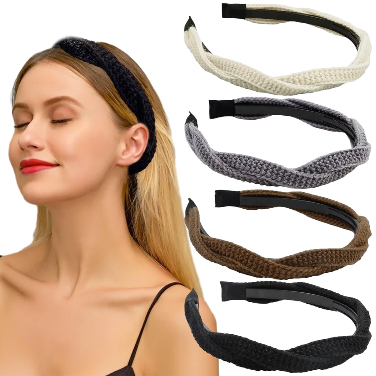 Amazon.com: GeoGeoDIY 4 PCS Braided Headband for Women Girls Vintage ...