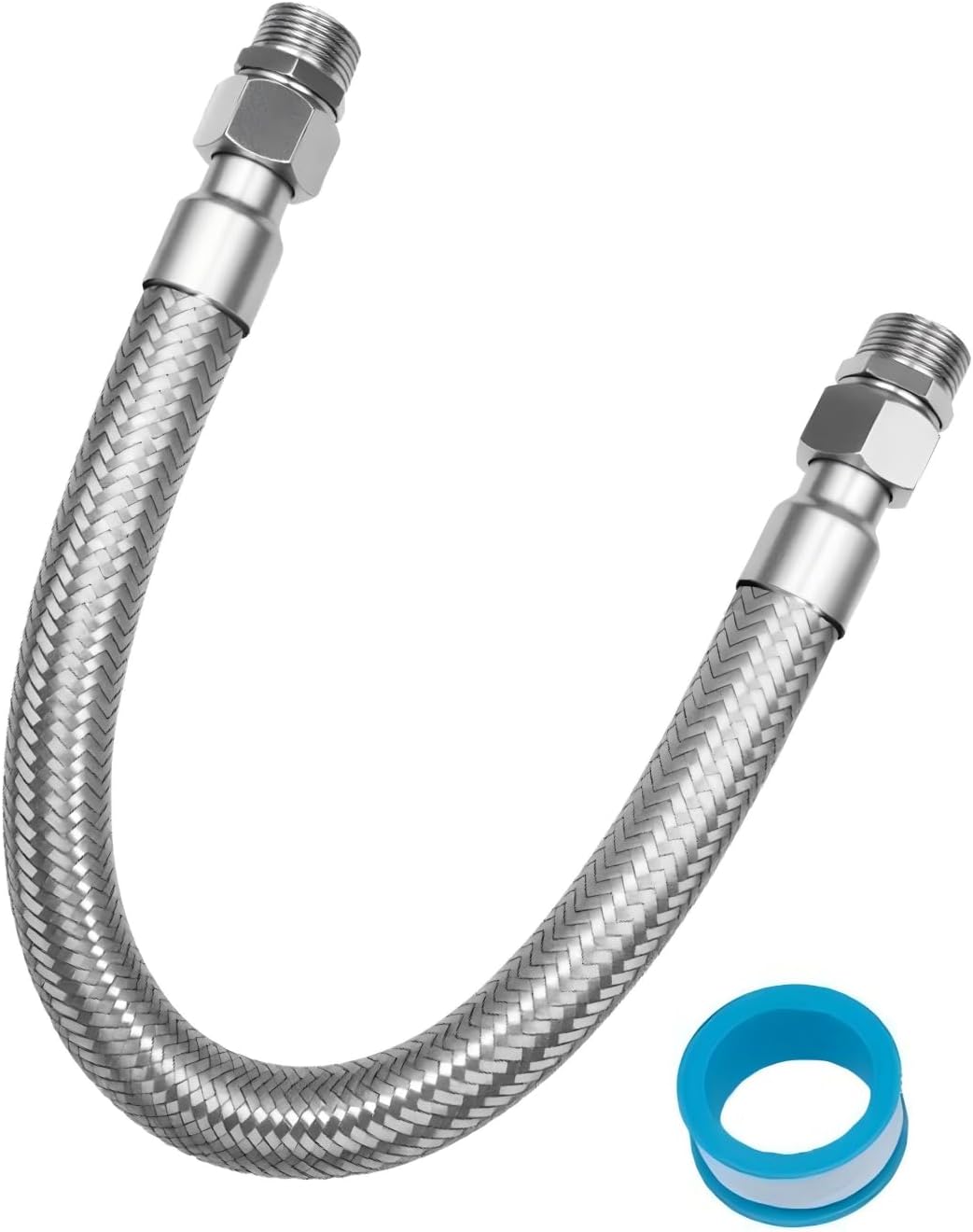 Stainless Steel Braid 3/4" Compressor Jumper Hose, 3/4" NPT Male，20 ...