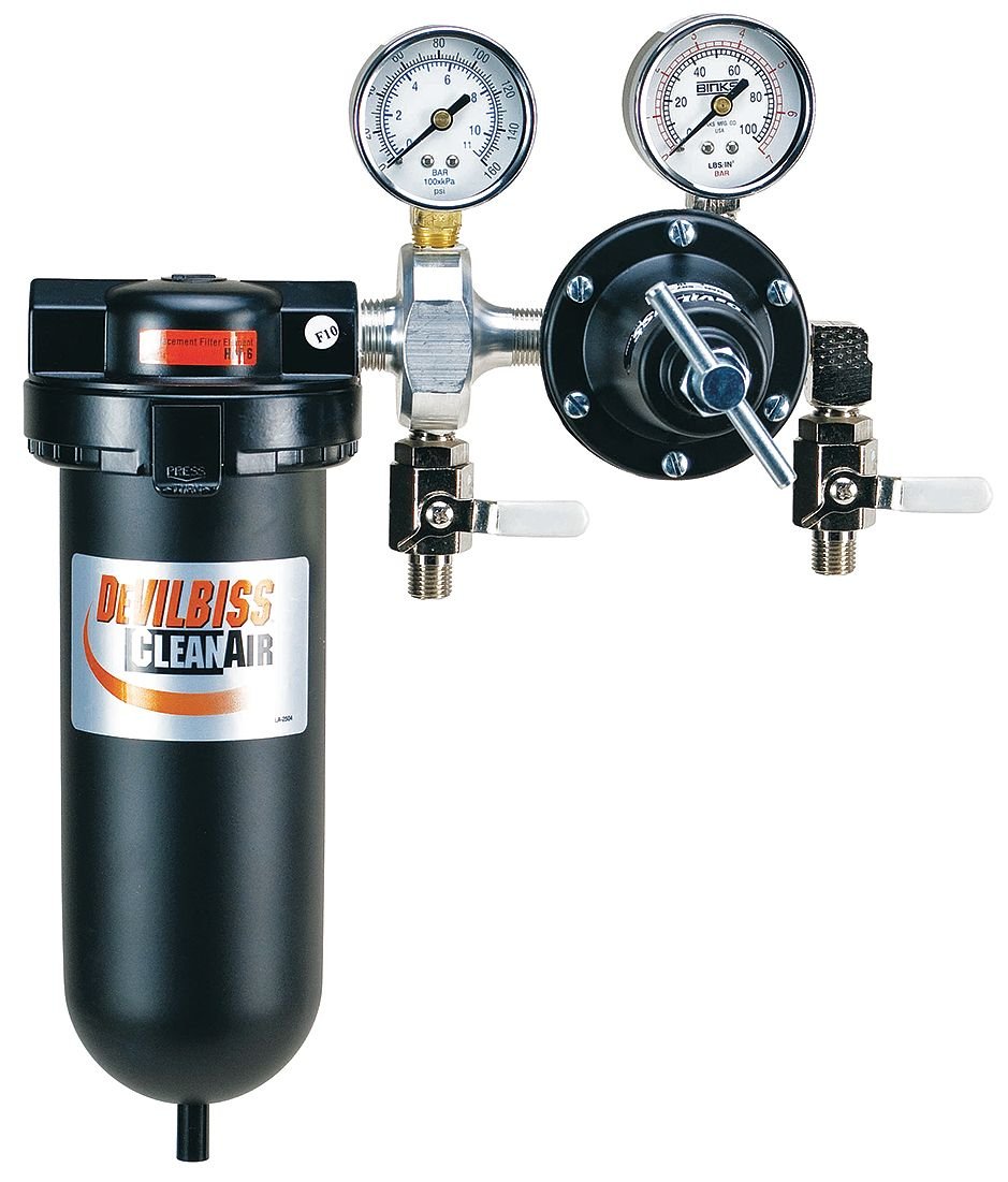 DeVilbiss Air Filter with Regulator - Model# HFRL-508, 1/2" NPT: Air ...